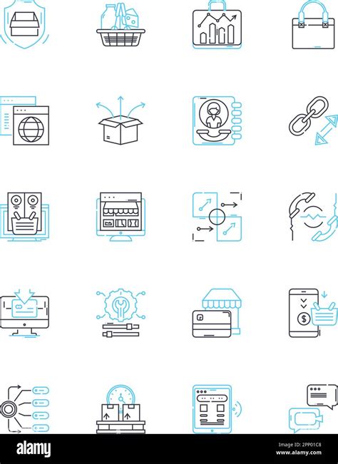 Digital Sales Linear Icons Set E Commerce Automation Analytics Marketing Software Strategy