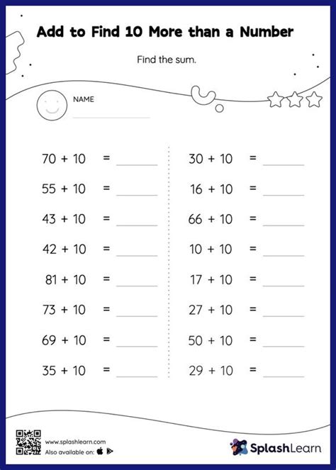 Adding 10s Worksheets