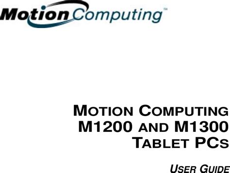 motion computing m1200 users manual m1200 a06