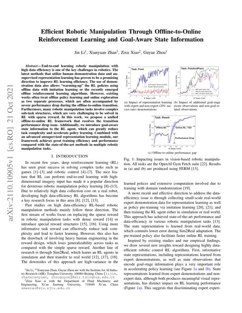 Pdf Efficient Robotic Manipulation Through Offline To Online
