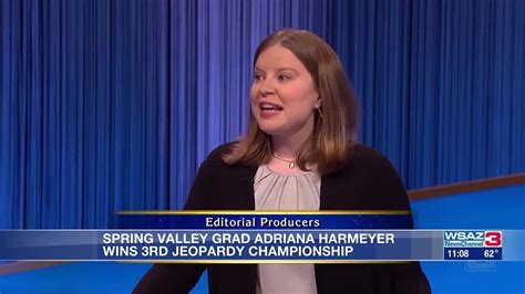 Spring Valley High Graduate Adriana Harmeyer Wins 3rd Jeopardy