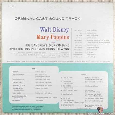 Various ‎ Walt Disneys Mary Poppins Original Cast Soundtrack 1964