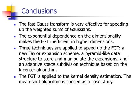 Ppt Fast Gauss Transform And Applications Powerpoint Presentation
