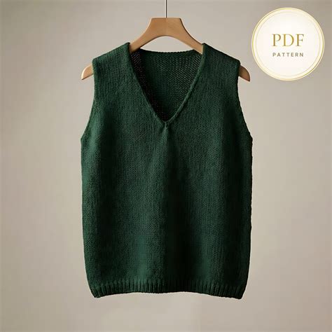V Neck Vest Knitting Pattern Easy Chunky Sweater Vest For Women S To