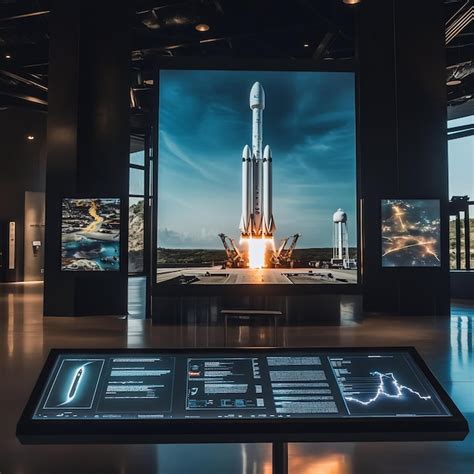 A Display Of A Rocket Is Displayed In A Museum Premium Ai Generated Image