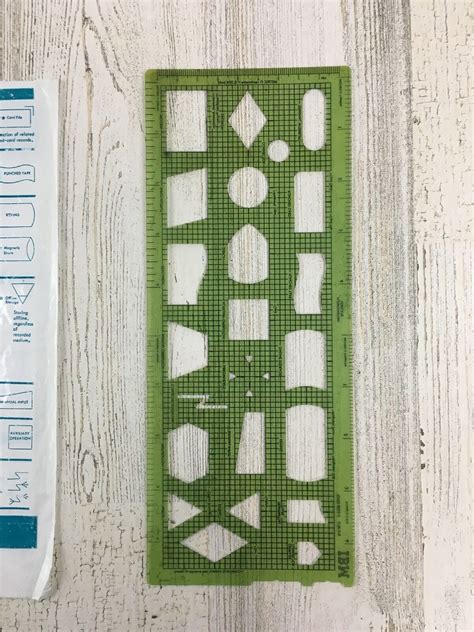 Vintage Ibm Flowcharting Template Flow Chart Office Computer Ruler Plastic 4711025111