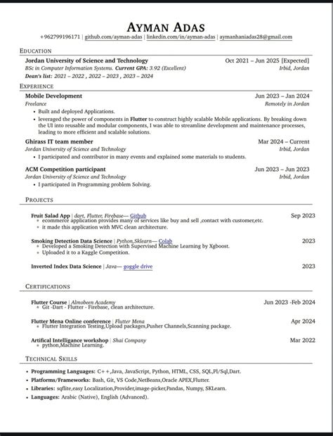 Ayman Adas On Linkedin Hello Everyone👋💚 I Am Currently Seeking A Summer Internship In The