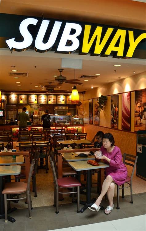 Subway Restaurant In Singapore Editorial Image Image Of Healthy