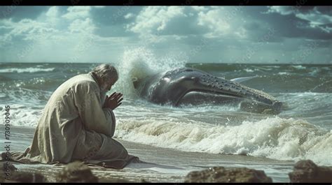 The Old Testament Prophet Jonah Was Praying On The Beach With Whales