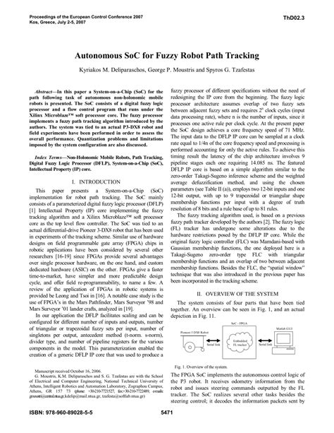 Pdf Autonomous Soc For Fuzzy Robot Path Tracking