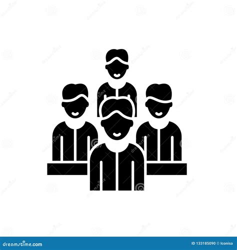Agile Team Black Icon Vector Sign On Isolated Background Agile Team Concept Symbol