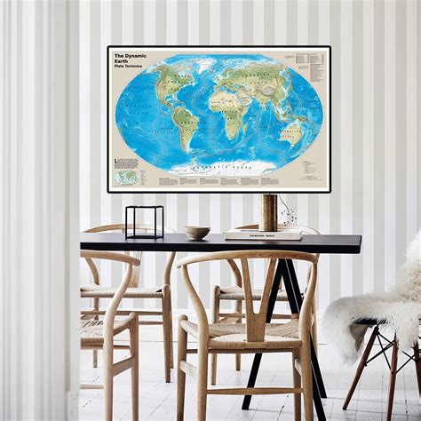 8459cm Map Of The Dynamic Plate Tectonics Canvas Vicedeal