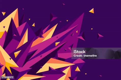 다각형 폭발 벡터 배경입니다 선명한 다각형을 추상화합니다 기하학적 모양의 현대적인 그림 기하학적 개체는 급성 스플래시처럼 보입니다 표현 펑키 버스트 배경 가시에 대한 스톡