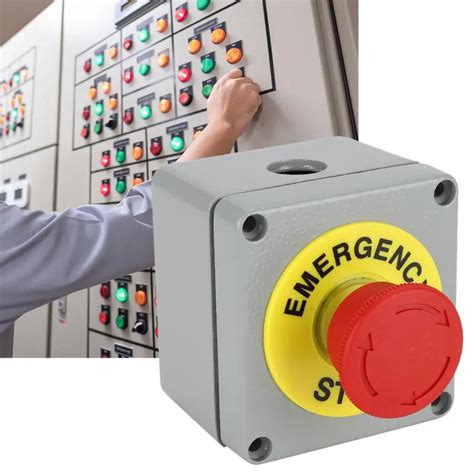 Emergency Stop Button Box Aluminum Switch Box 3 Button Emergency Stop