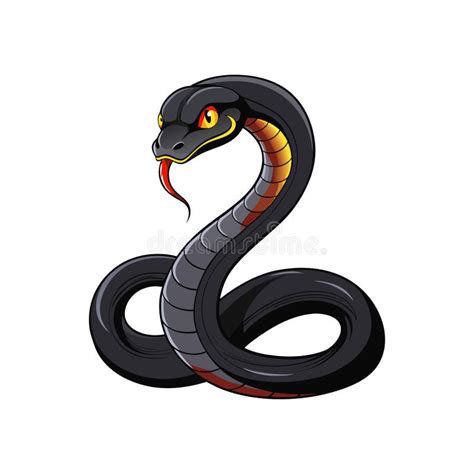 Stunning Black Mamba Color Vector Art Stock Illustration Illustration