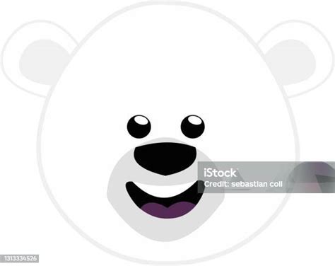 행복한 표정과 미소로 북극곰의 머리 벡터 이모티콘 일러스트 만화 곰에 대한 스톡 벡터 아트 및 기타 이미지 곰 귀여운 극지 기후 Istock