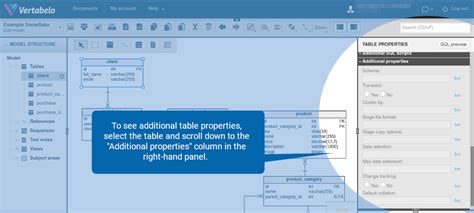 Vertabelo Feature Snowflake Support Vertabelo Database Modeler