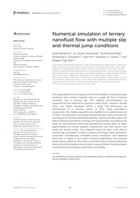 Pdf Numerical Simulation Of Ternary Nanofluid Flow With Multiple Slip