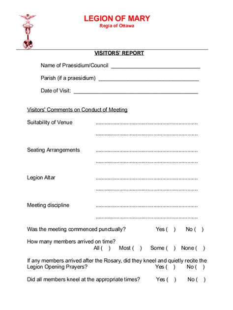 Legion Of Mary President Worksheet Fill Out And Sign Online Dochub