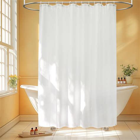 Seenus Extra Long Waterproof Fabric Shower Curtain With 3