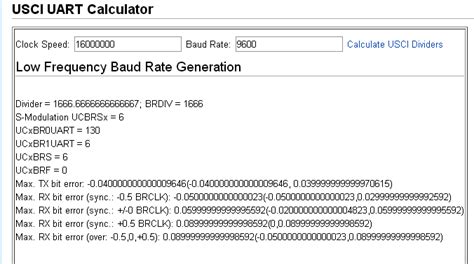 Msp430g2553的usci在uart模式下波特率计算与user Guide不同疑问？ Msp 低功耗微控制器论坛 Msp 低功耗微控制器 E2e™ 设计支持