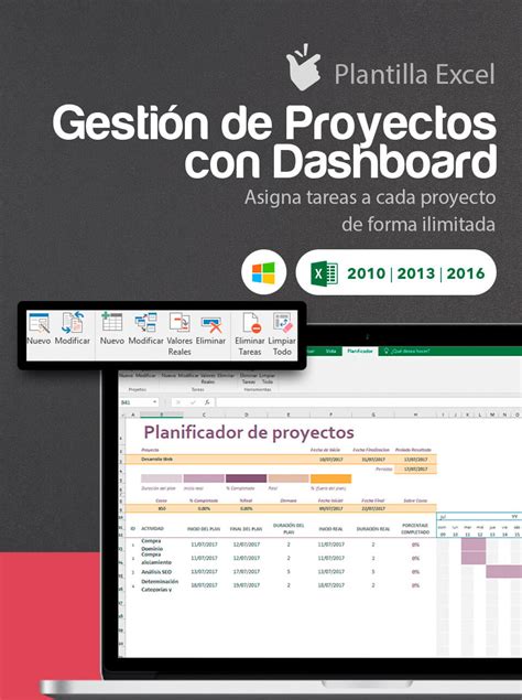 Plantilla Gestión De Proyectos Con Dashboard Control De Proyectos