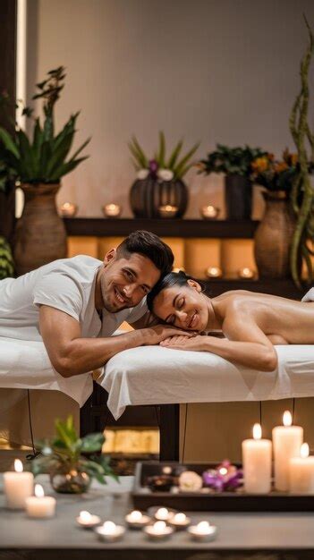 Spa Massage And Couple Relax For Health And Wellness Therapy Massage