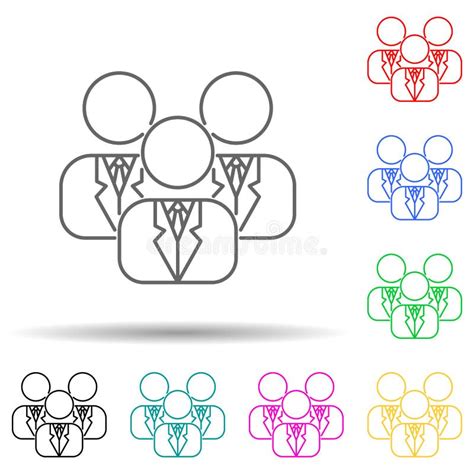 Business People Multi Color Style Icon Simple Thin Line Outline Vector Of Media Icons For Ui