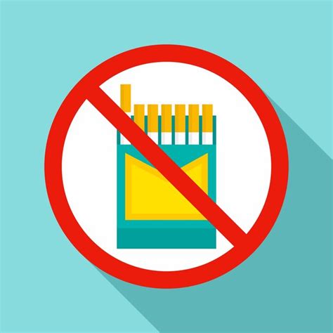 Premium Vector No Cigarette Pack Icon Flat Illustration Of No