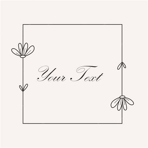 Premium Vector Botanical Square Frame Hand Drawn Round Line Border