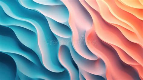 Abstract Gradient Waves In Pastel Colors Create A Soothing Visual