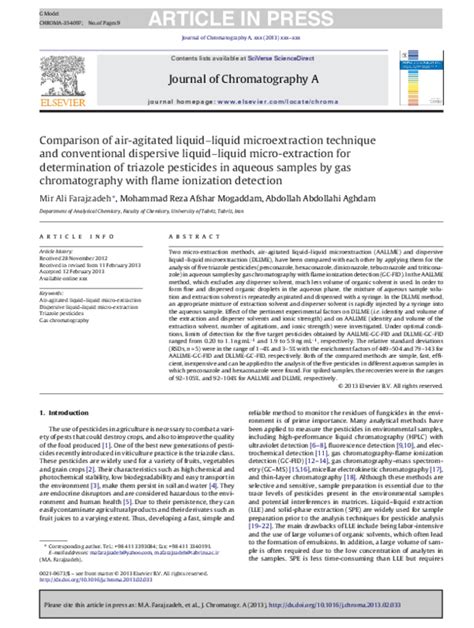 Pdf Comparison Of Air Agitated Liquidliquid Microextraction Technique And Conventional