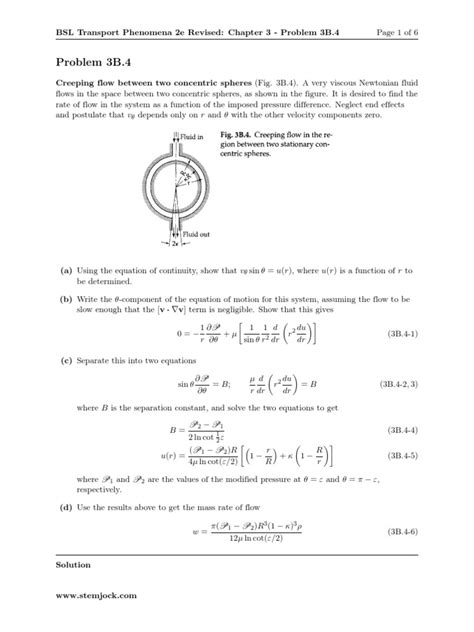 Creeping Flow Between Two Concentric Spheres Pdf Pdf Fluid Dynamics