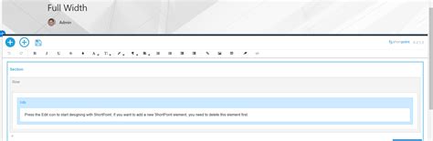 full width section and page in shortpoint shortpoint support