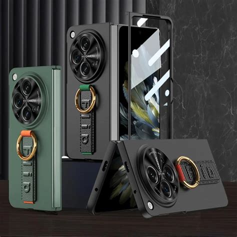 Wrist Strap And Ring Case For OPPO Find N Fold Oneplus Open Case Slim Hard PC Shockproof Fundas