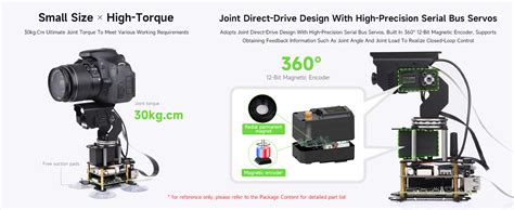 Waveshare 360° Omnidirectional High Torque 2 Axis Expandable Pan Tilt Camera Module