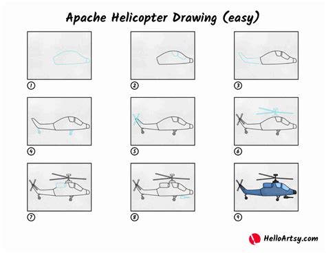 Apache Helicopter Drawing Easy Helloartsy