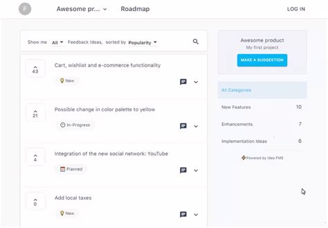 Idea Feedback Management System Crm Feedback And Feature Requests For Your Products Services