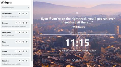 guide review tabliss is an elegant new tab replacement extension for firefox and chrome