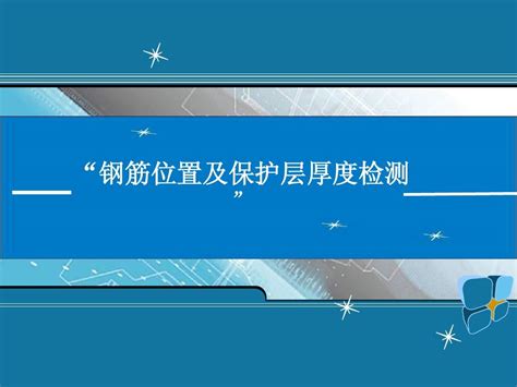 钢筋位置及保护层厚度检测 word文档在线阅读与下载 无忧文档