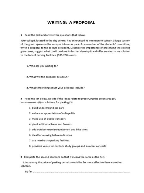 Writing Task Unit 5 A Proposal Pdf