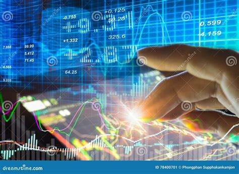 Graph Of Stock Market Data And Financial With The View From Led Stock
