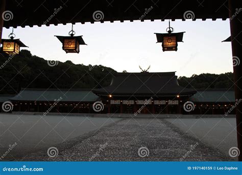 Lantern Inside Kashihara Jingu Temple In Nara Stock Image Image Of Interior Building 197140159