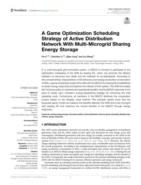 Pdf A Game Optimization Scheduling Strategy Of Active Distribution Network With Multi