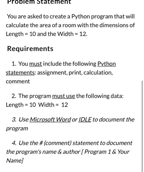 Solved You Are Asked To Create A Python Program That Will Chegg
