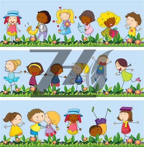 دانلود وکتور تصویر کودکان در حال بازی دانلود رایگان فایل لایه باز