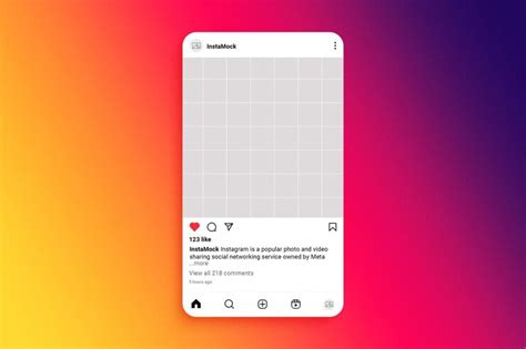 Premium Psd Gradient Instagram Ui Post Mockup Psd