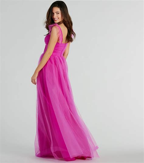 Amber Corset Ruffle A Line Tulle Formal Dress And Windsor