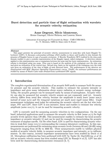 Pdf Burst Detection And Particle Time Of Flight Estimation With