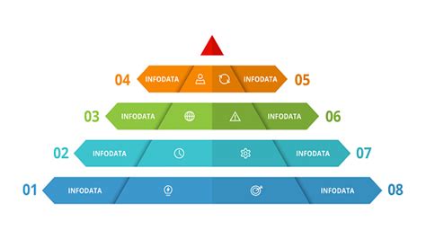 8 개의 요소가있는 삼각형 웹 비즈니스 프리젠 테이션 벡터 일러스트 레이 션을위한 인포 그래픽 템플릿 비즈니스 데이터 시각화 0명에 대한 스톡 벡터 아트 및 기타 이미지